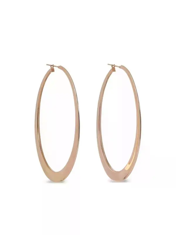 Sidney Garber 18k Yellow Oval Hoop Earrings - Gold