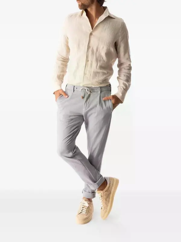 Eleventy Long-sleeve Button-down Shirt - Neutrals