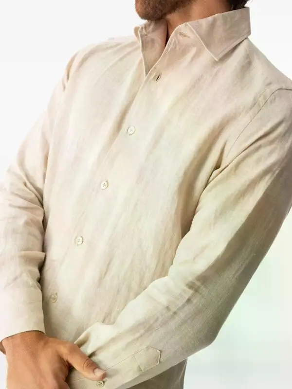 Eleventy Long-sleeve Button-down Shirt - Neutrals