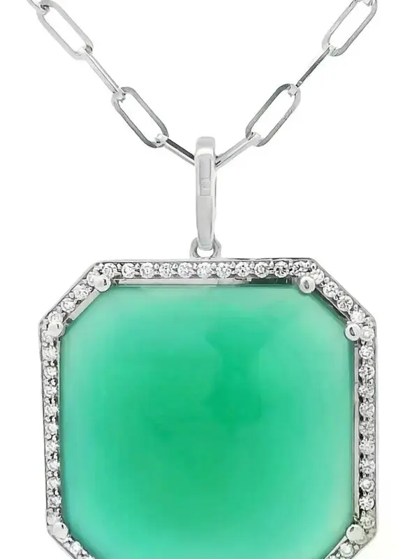 LISA NIK 18k White Gold Agate And Diamond Necklace
