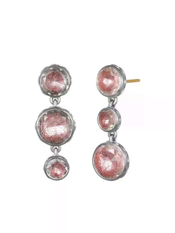 Larkspur & Hawk Rhodium-plated Catherine Round Quartz Earrings - Silver