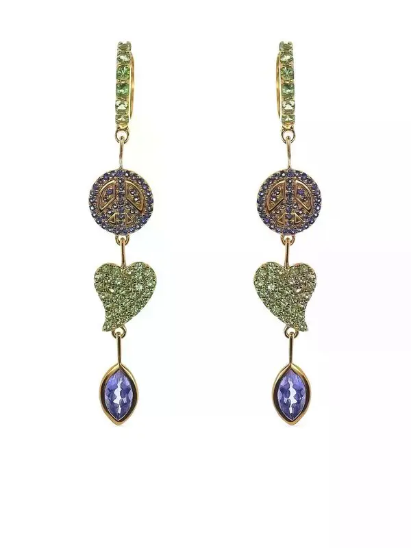 BUDDHA MAMA 20k Yellow Multi-stone Earrings - Gold