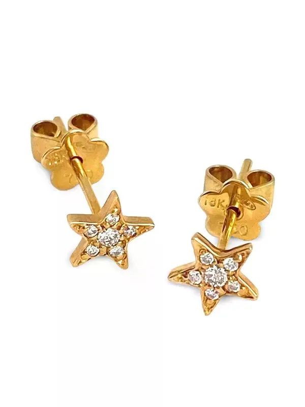 STEFERE 18k Yellow Mini Lucky Stars Diamond Stud Earrings - Gold