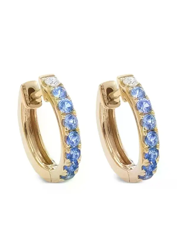 Robinson Pelham 14k Yellow Blue Sapphire, And Diamond Hoop Earrings - Gold