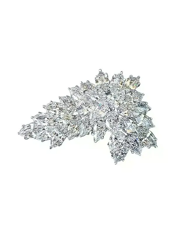 FANTASIA BY DESERIO Crystal Embellished Brooch - Silver