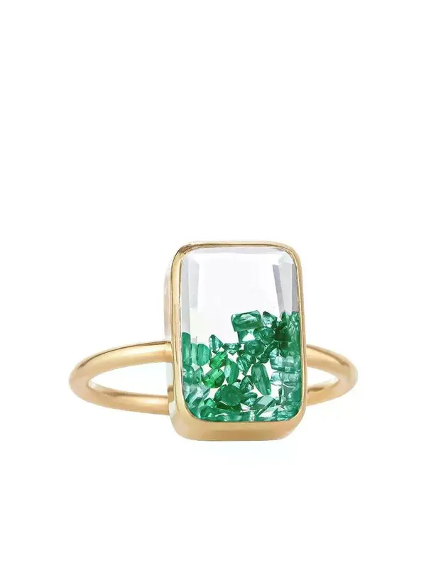 Moritz Glik 18k Yellow Emerald, And Sapphire Ring - Gold