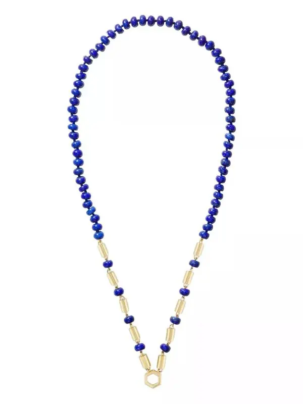 Harwell Godfrey 18kt Yellow Beaded Lapis Lazuli Necklace - Gold