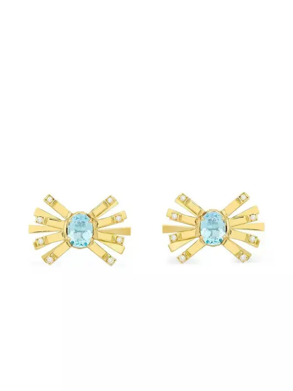 CAROL KAUFFMANN 18k Yellow Farfalle Diamond And Topaz Earrings - Gold