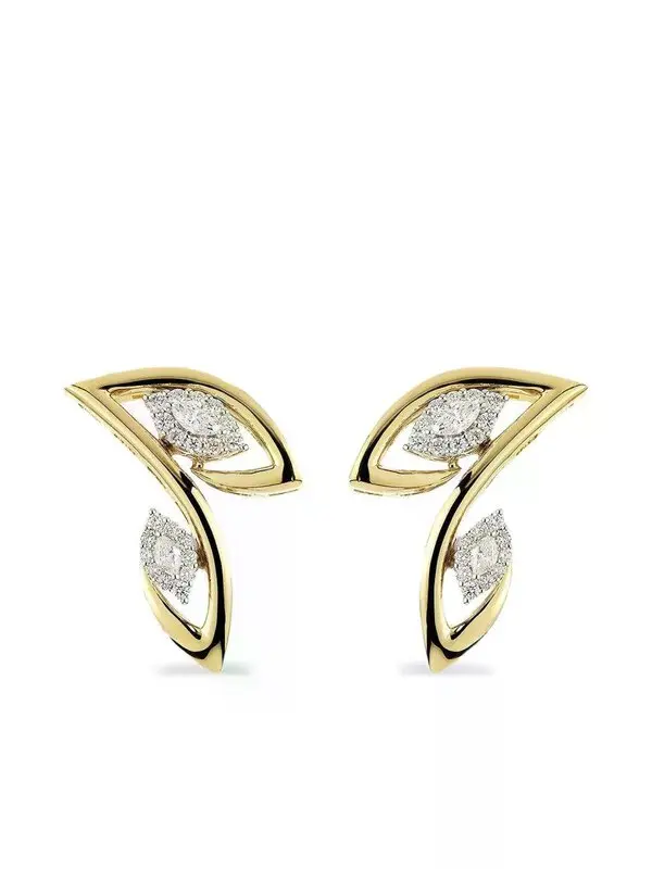 Yeprem 18k White And Yellow Diamond Earrings - Gold