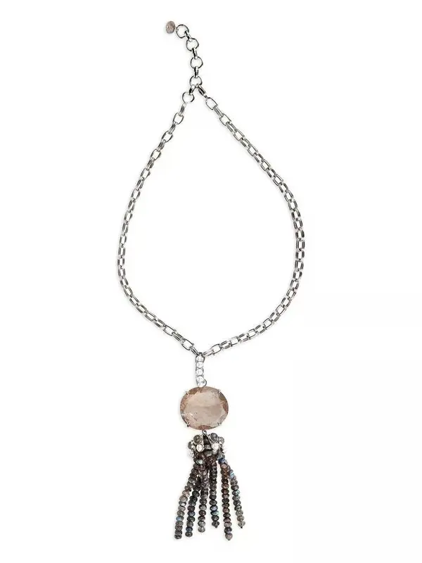 BOUNKIT JEWELRY Cora Tassel Necklace - Silver