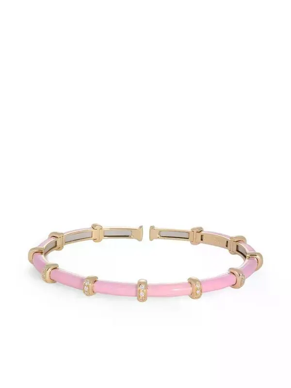 Sidney Garber 18k Yellow Gold Carly Diamond Bracelet - Pink