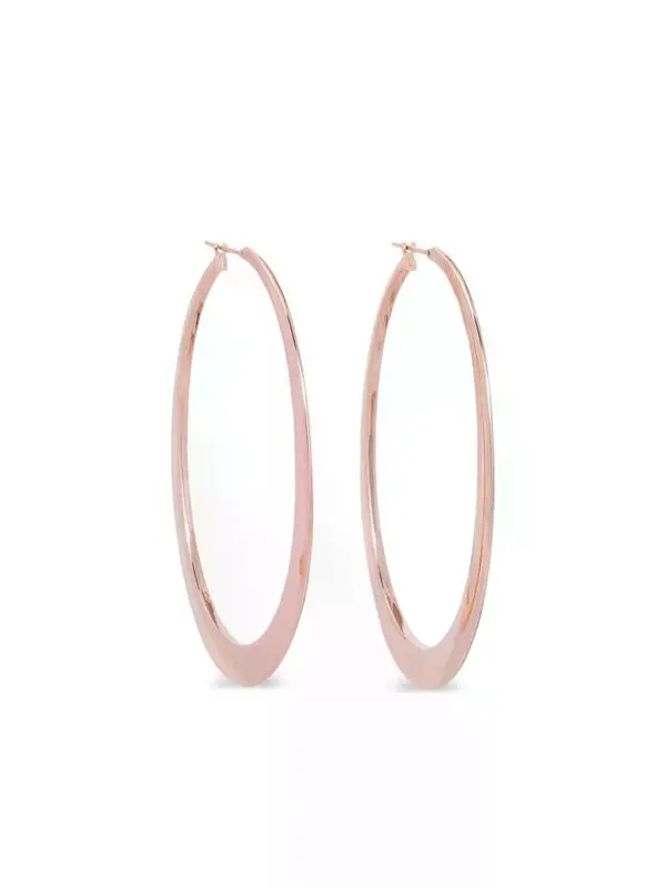 Sidney Garber 18k Rose Gold Crescent Hoop Earrings - Pink