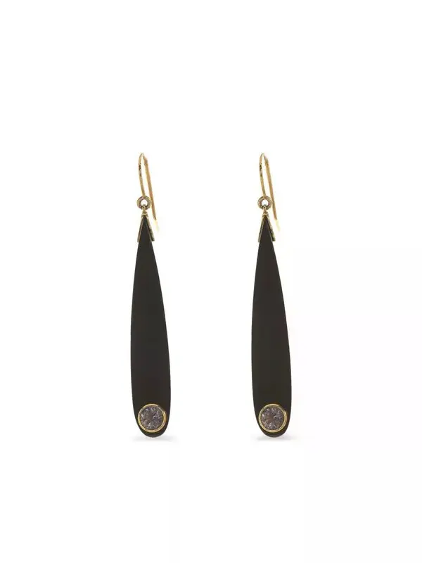 Mark Davis 18k Gold Bakelite Teardrop Earrings - Yellow