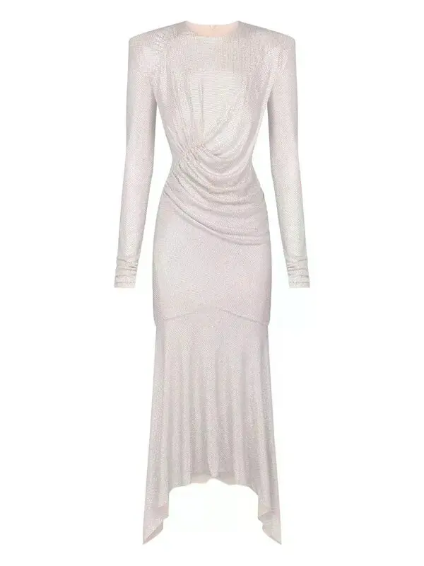 Alexandre Vauthier Strass-embellished Asymmetric Midi Dress