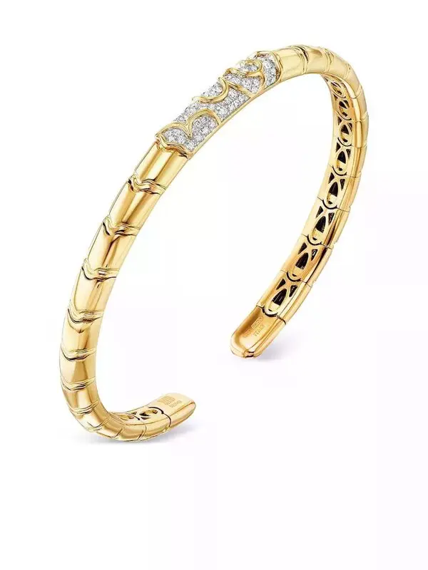 Marina B 18k Yellow Ondine Diamond Bangle Bracelet - Gold
