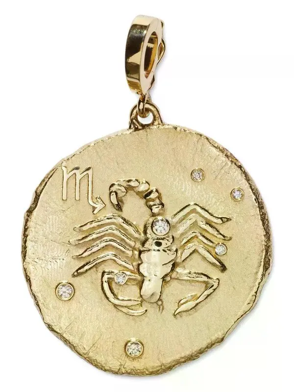 AZLEE 18kt Yellow Of The Stars Scorpio Pendant Necklace - Gold
