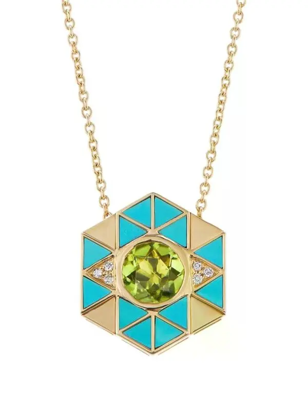 Harwell Godfrey 18k Yellow Peridot And Diamond Evil Eye Necklace - Gold
