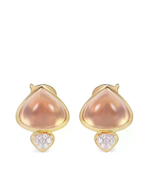 Marina B 18k Yellow Trisolina Quartz And Diamond Earrings - Gold