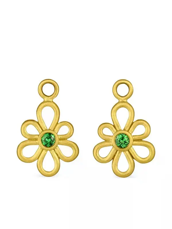 LEIGH MAXWELL Flora Tsavorite Garnet Earrings - Gold