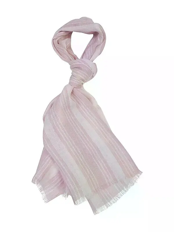 Eleventy Striped Lurex Scarf - Pink
