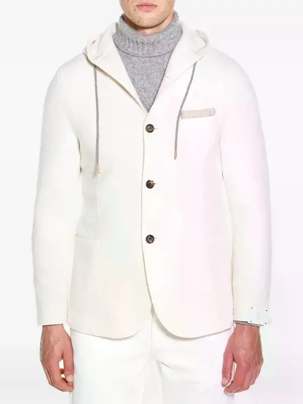 Eleventy Hooded Buttoned Jacket