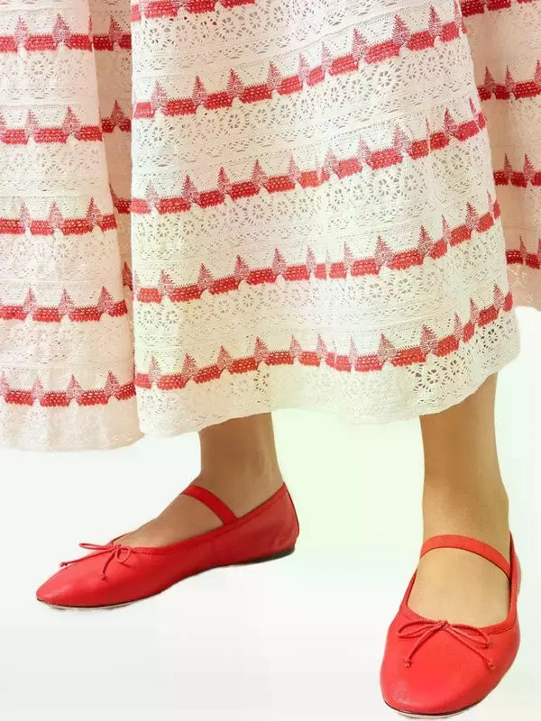 LOEFFLER RANDALL Leonie Leather Ballet Flats - Red