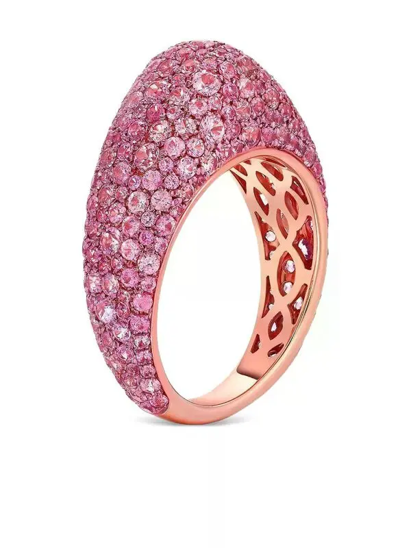 GRAZIELA 18k Rose Gold Bahia Sapphire Ring - Pink
