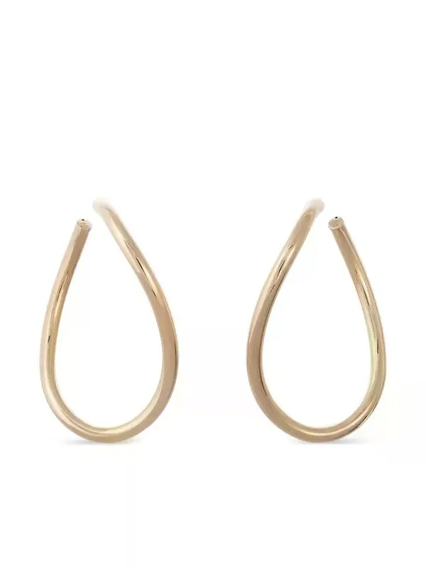 Sidney Garber 18kt Gold Curved Opal Hoop Earrings - Yellow Gold