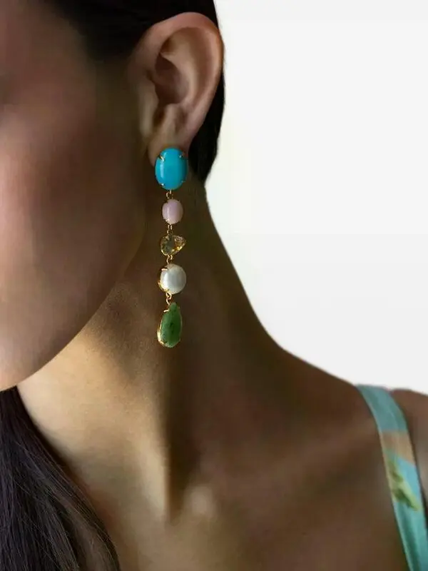 BOUNKIT JEWELRY Multi-stone Drop Earrings