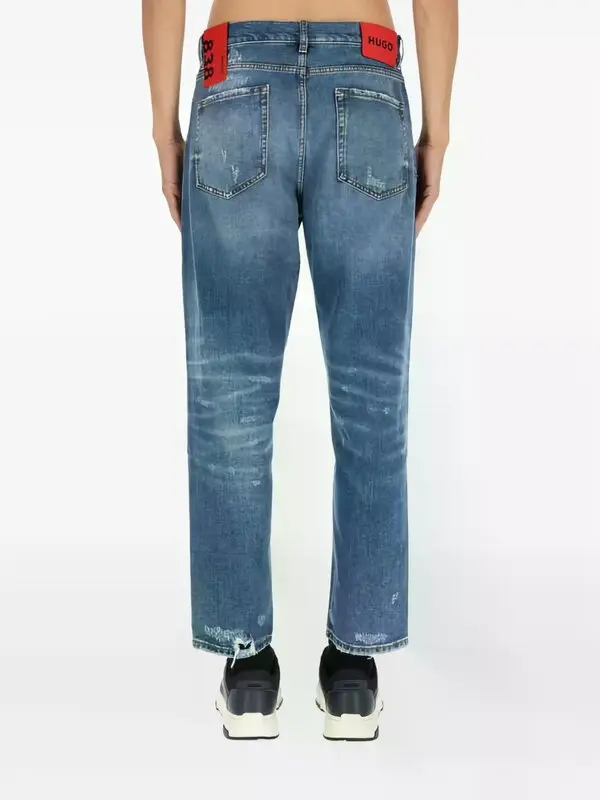 Hugo Distressed Logo Patch Jeans