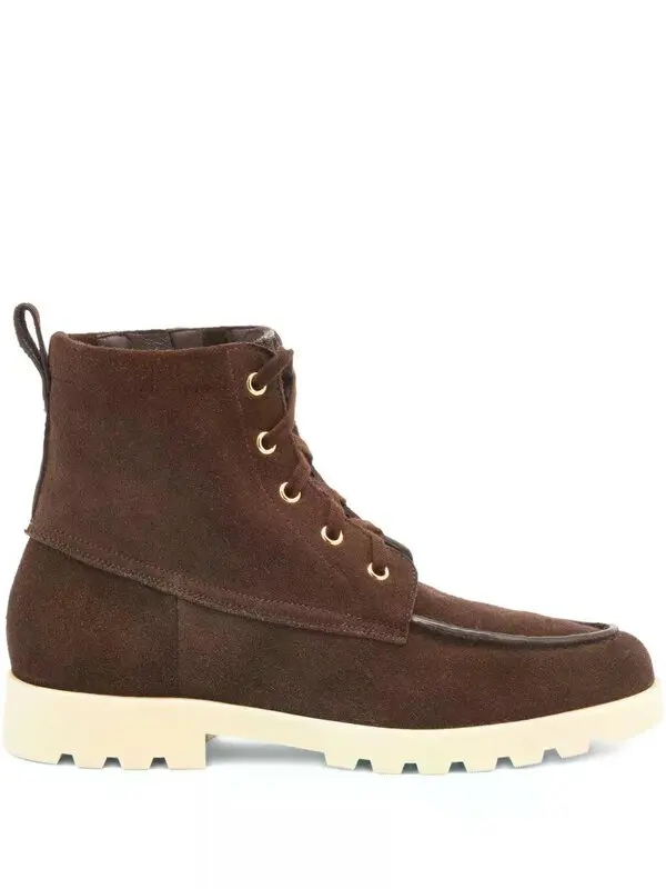 Santoni Suede Lace-up Boots