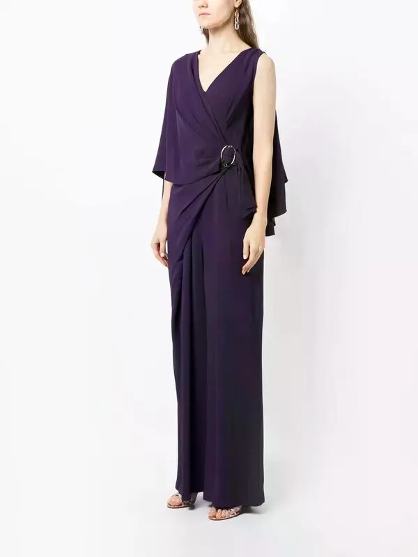 Alberta Ferretti Draped-detail Sleeveless Jumpsuit