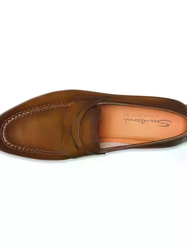 Santoni Leather Penny Loafers
