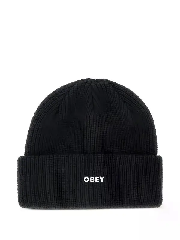 Obey Embroidered Logo Beanie - Black