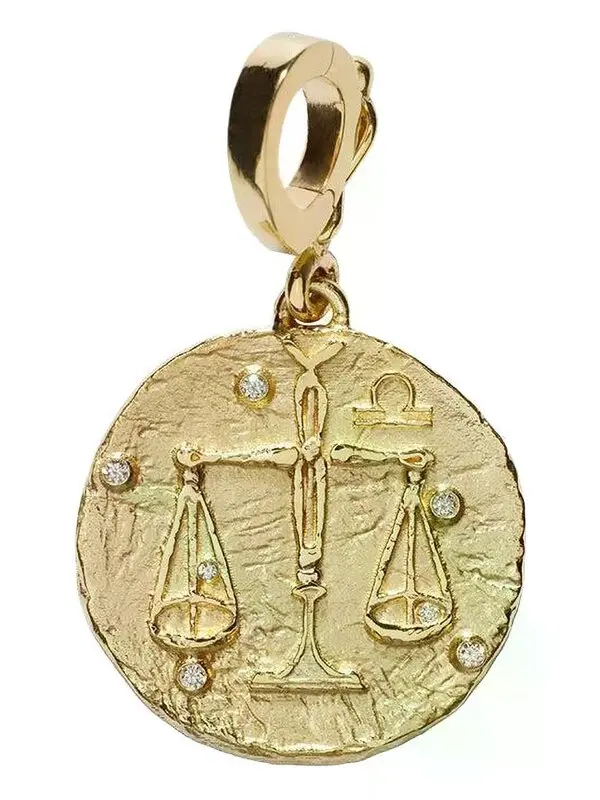 AZLEE 18k Yellow Diamond Libra Pendant Necklace - Gold
