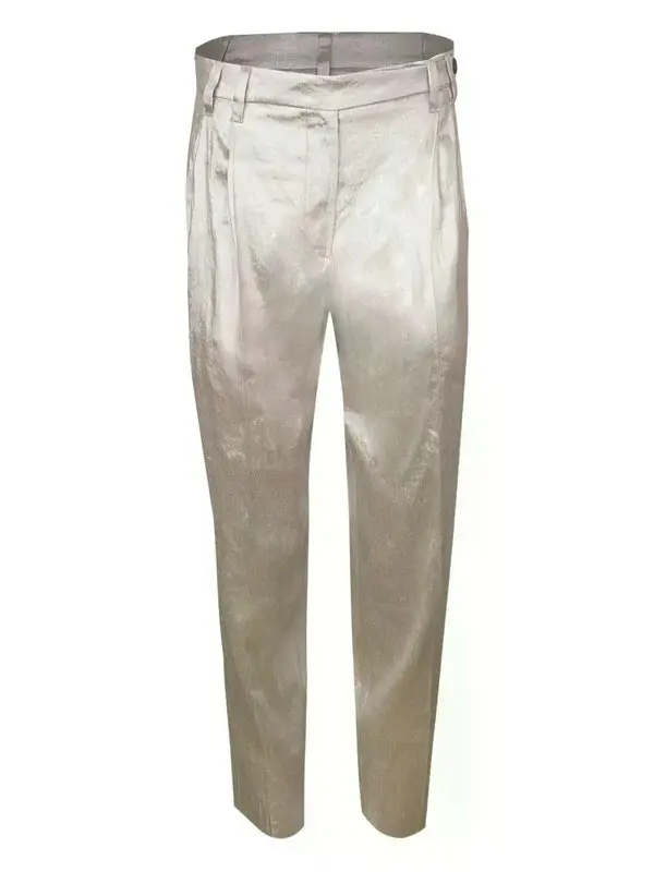 Brunello Cucinelli Metallic Pleated Pants