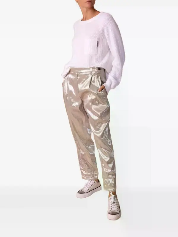 Brunello Cucinelli Metallic Pleated Pants