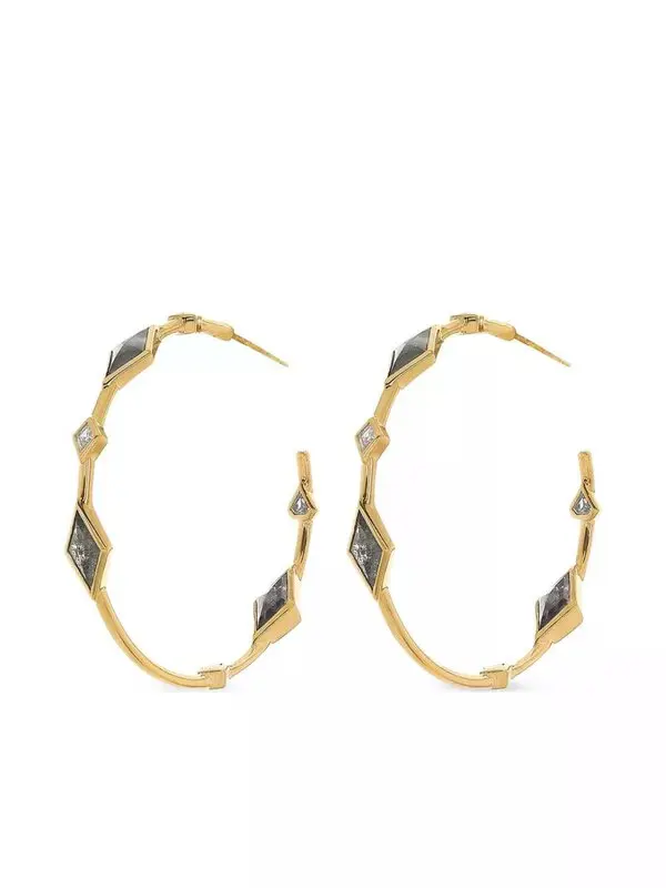 Nimo With Love Diamond Hoop Earrings - Gold