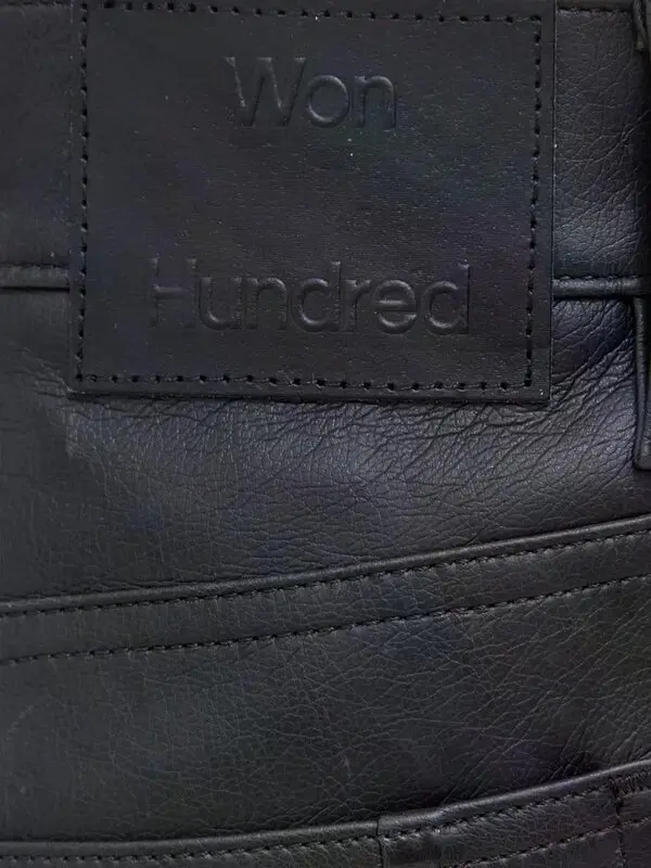 WON HUNDRED Logo-patch Leather Trousers