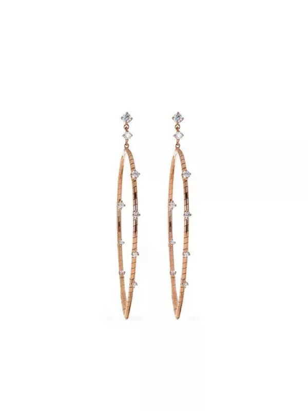 MATTIA CIELO Rose Gold Diamond Drop Earrings - Pink