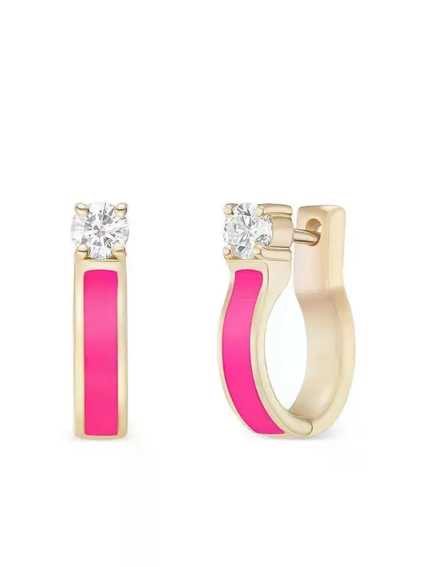 Melissa Kaye 18k Rose Honey Diamond Hoop Earrings - Gold