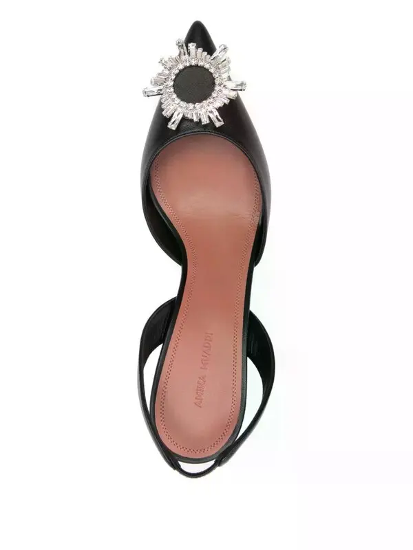 Amina Muaddi 70mm Begum Embellished Slingback Pumps - Black