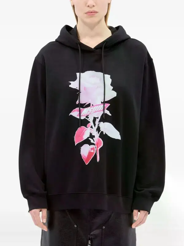 MSGM Rose-print Hoodie
