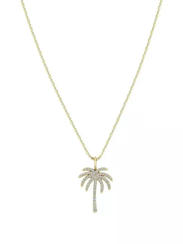 Zoe Chicco 14k Yellow Diamond Palm Tree Pendant Necklace - Gold