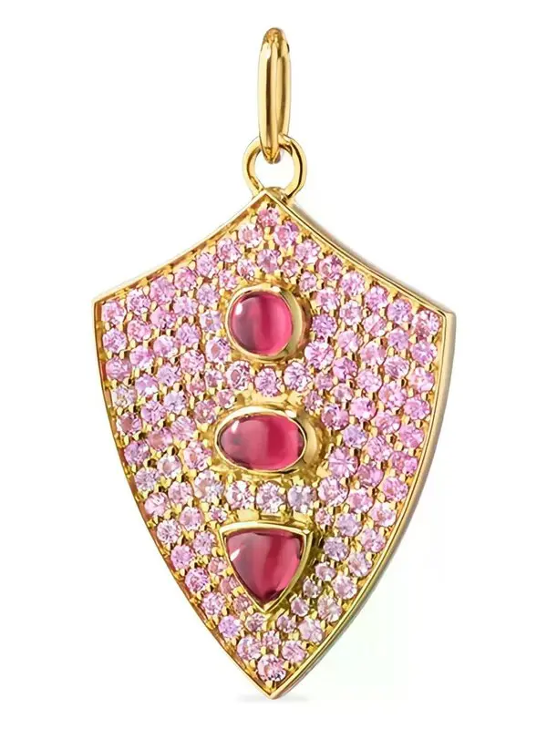 Monica Rich Kosann 18k Yellow Fearless Sapphire And Rhodolite Pendant - Gold