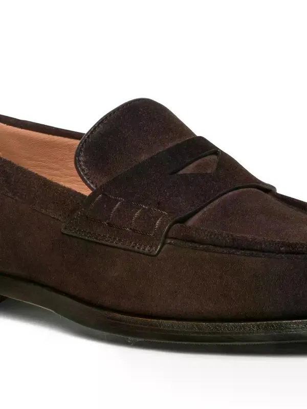 Santoni Suede Penny Loafers