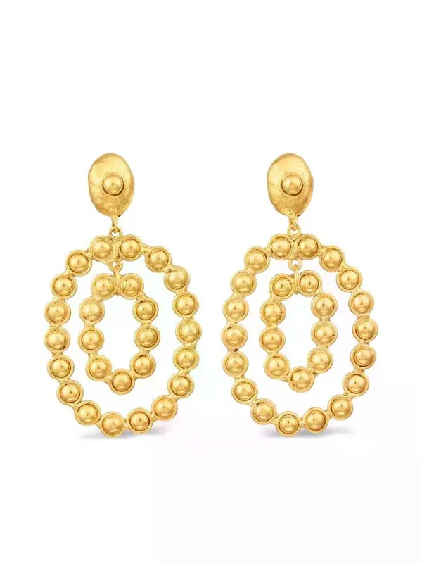 Sylvia Toledano Beaded Oval Earrings - Gold