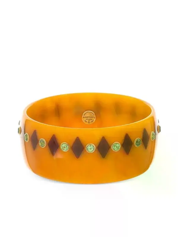 Mark Davis 18k Yellow Garnet Bakelite Bangle - Gold