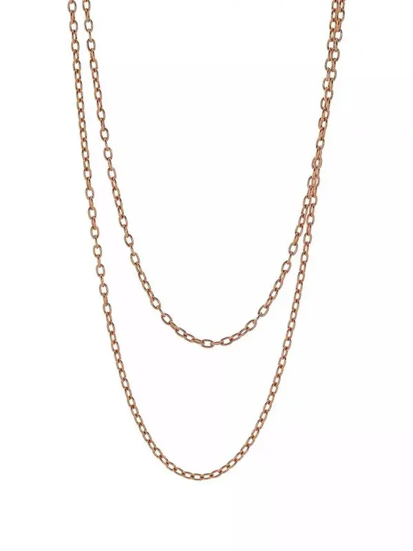 THE LOVE KNOT BY CORALIE 18kt Rose Gold Chain Necklace With Circular Pendant - Pink