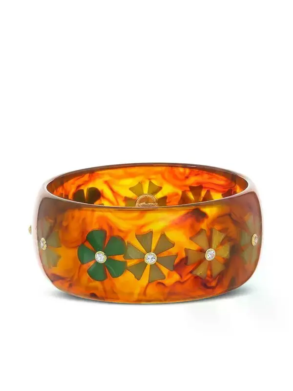 Mark Davis 18k Yellow And Topaz Bakelite Bangle - Gold